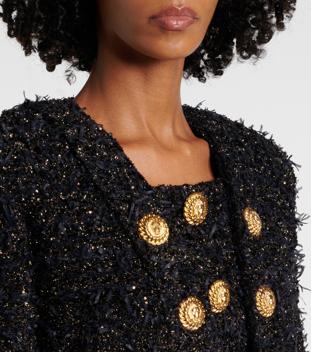 Lamé tweed jacket in black - Balmain | Mytheresa