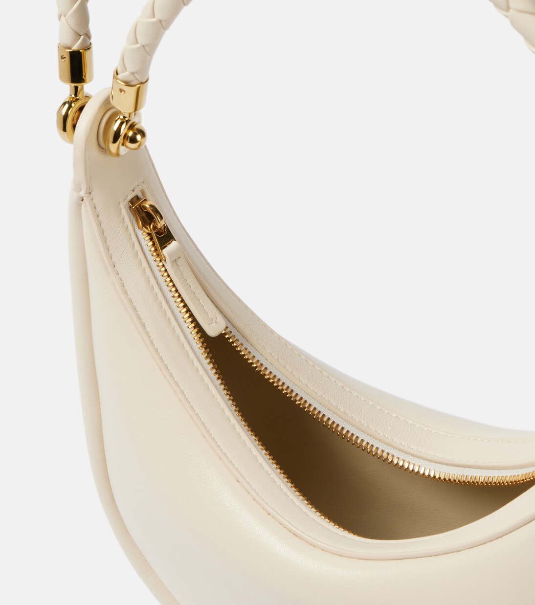 Hula Hoop leather shoulder bag in beige - Bottega Veneta | Mytheresa