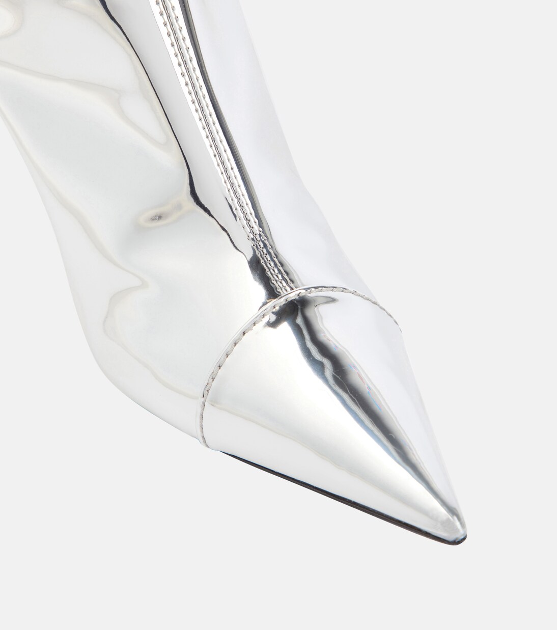 Alex 105 metallic knee-high boots in silver - Alexandre Vauthier ...