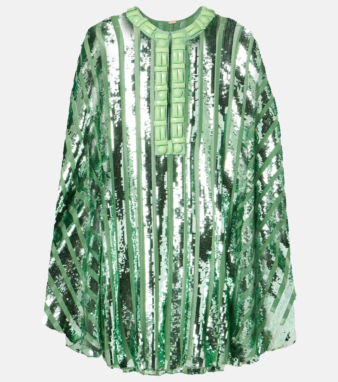 Embellished sequined tunic in green - Johanna Ortiz | Mytheresa