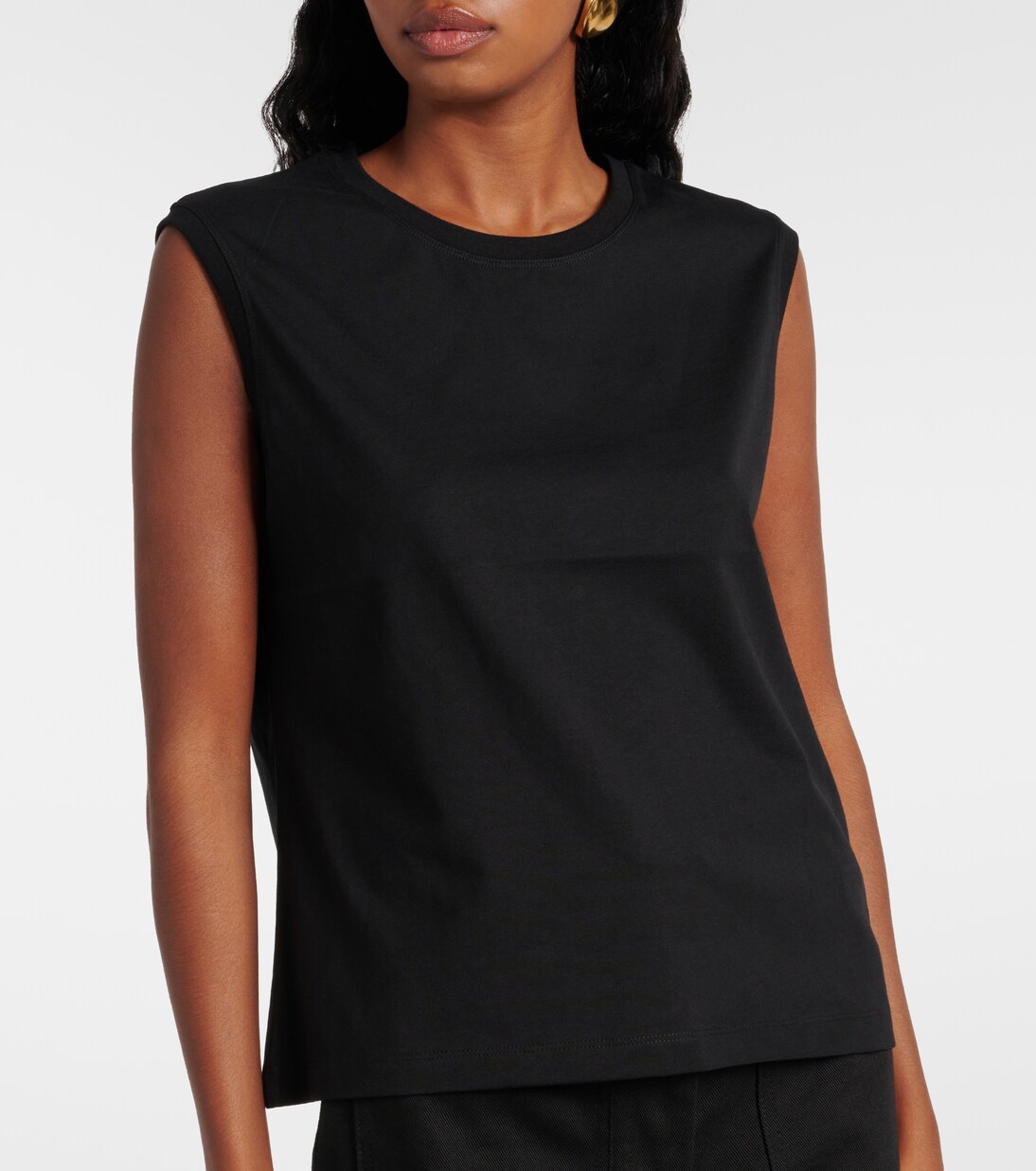 Tank top de algodón en negro - Victoria Beckham | Mytheresa