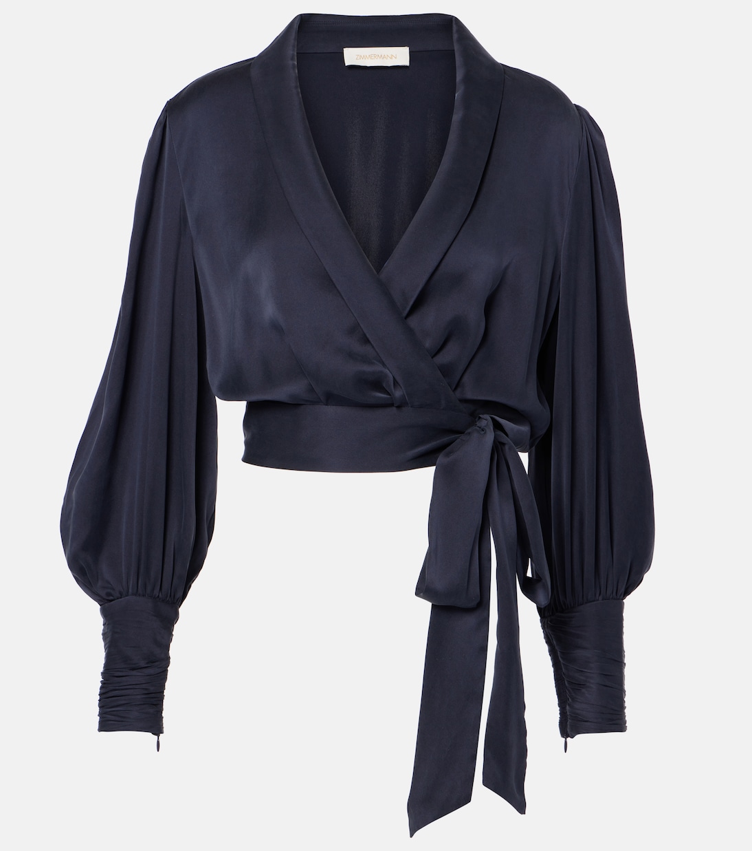Silk wrap top in blue - Zimmermann | Mytheresa