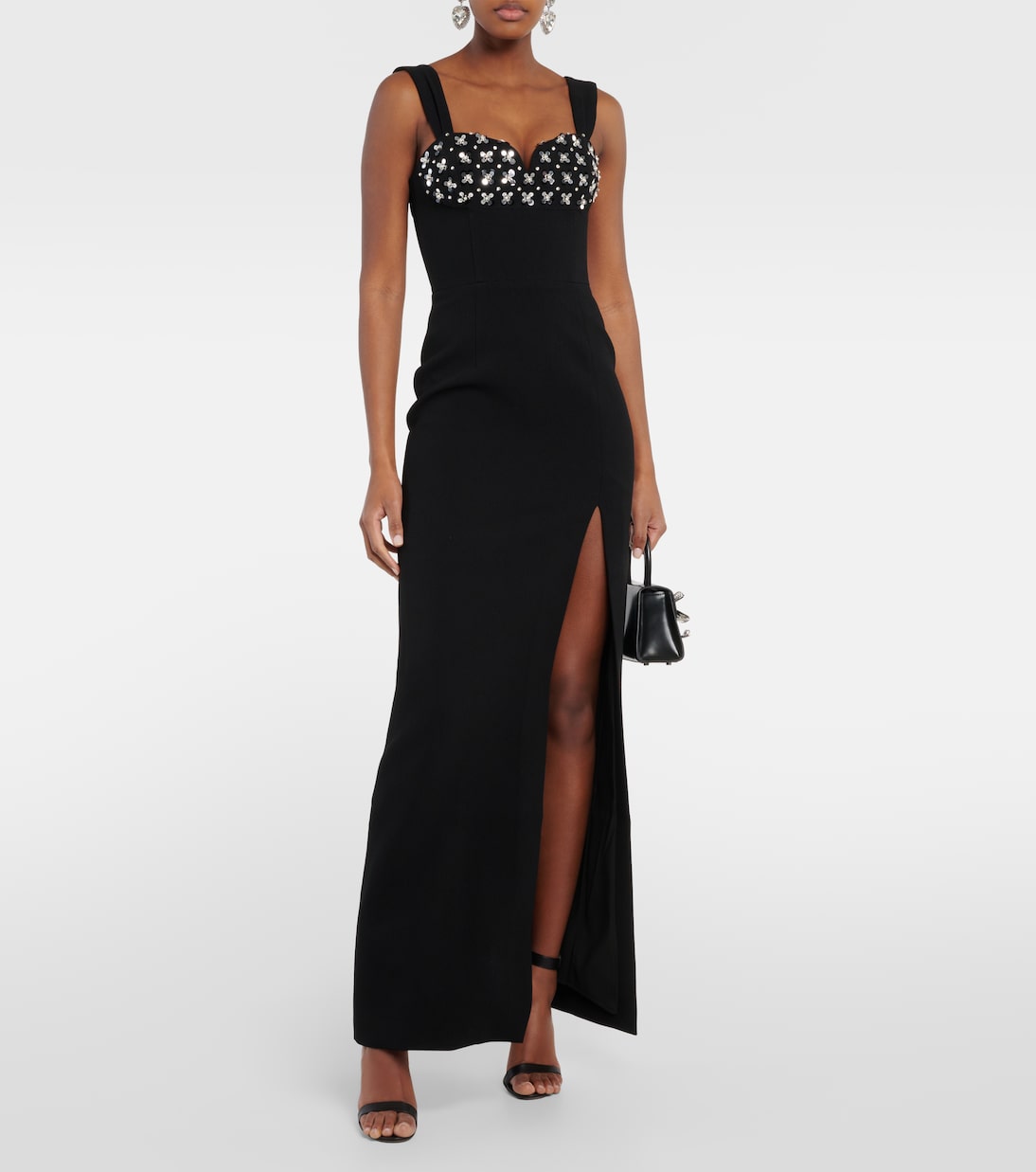 Bianca crystal-embellished gown in black - Rebecca Vallance | Mytheresa