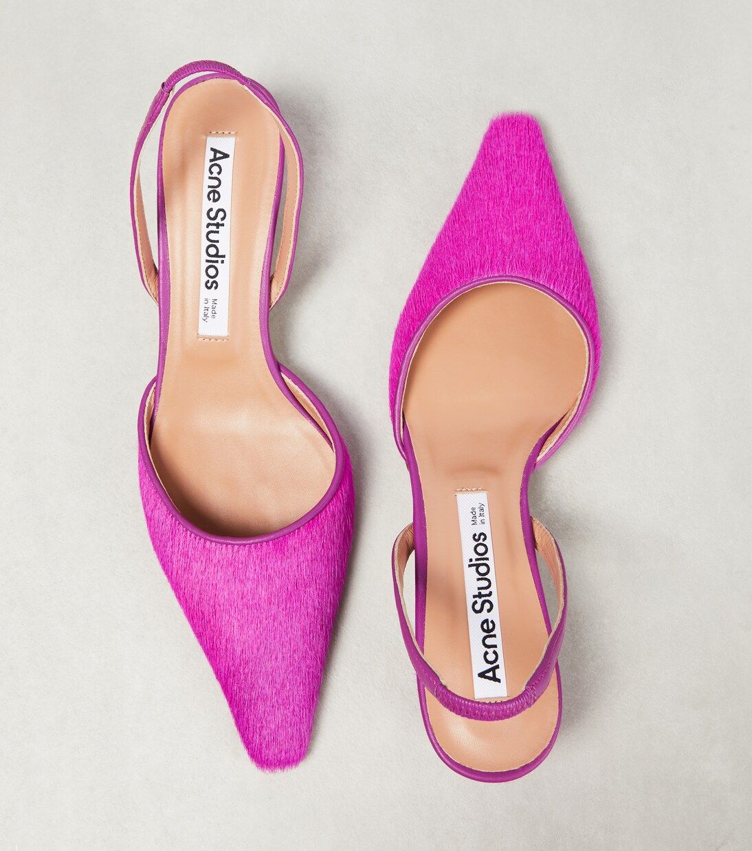 Leather-trimmed calf hair pumps in pink - Acne Studios | Mytheresa