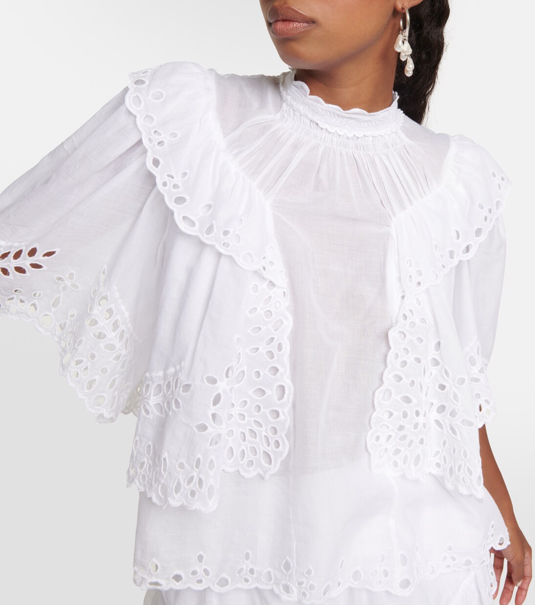 Katia embroidered cotton blouse in white - Marant Etoile | Mytheresa