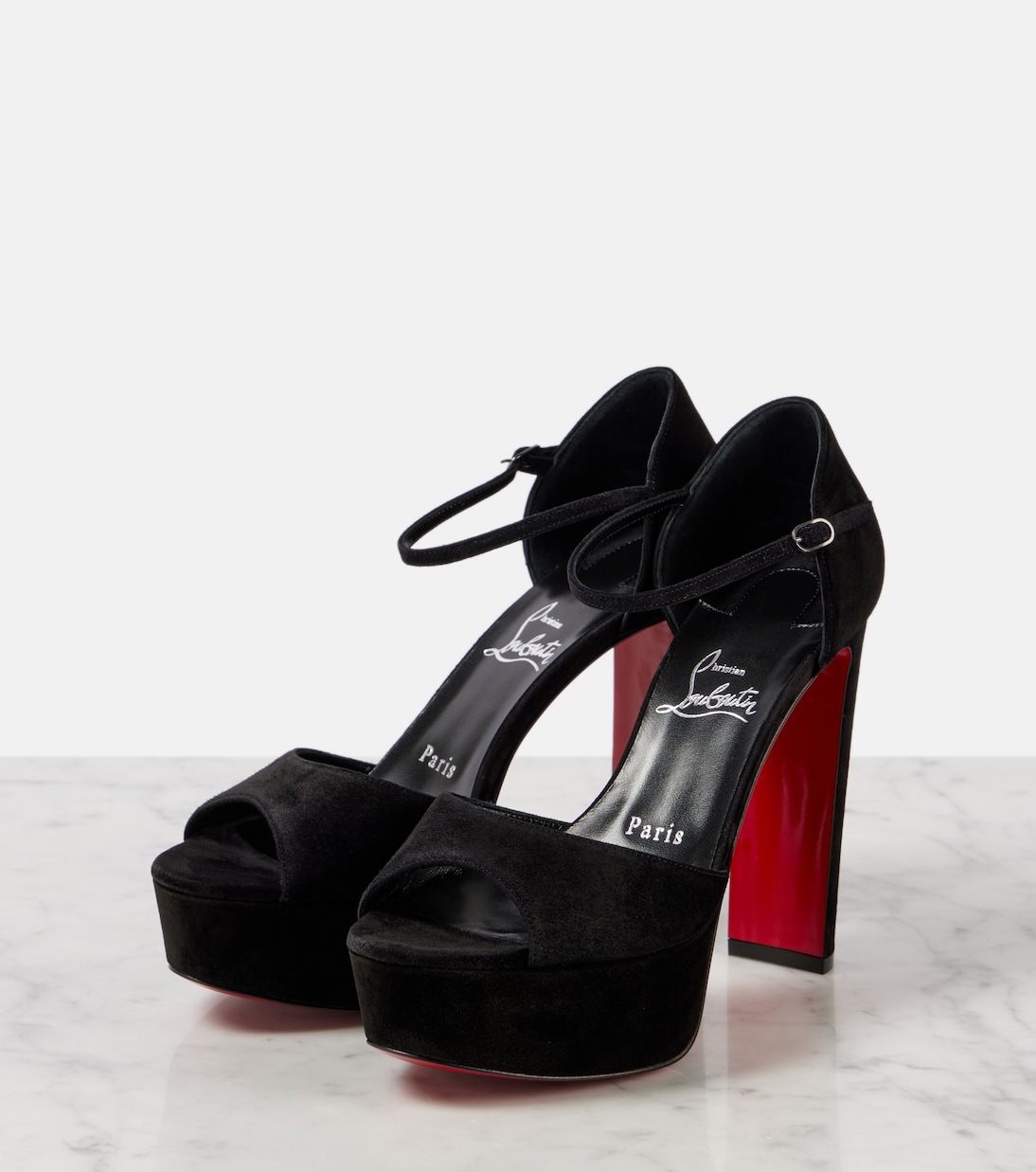 Sandaloo 130 suede sandals in black - Christian Louboutin | Mytheresa