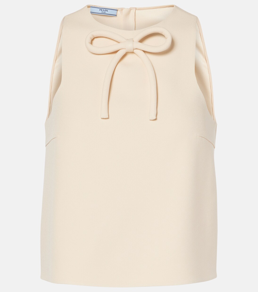 Bow-detail top in beige - Prada | Mytheresa
