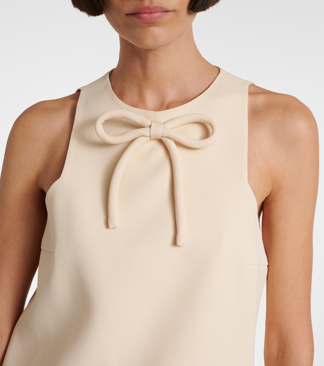 Bow-detail top in beige - Prada | Mytheresa