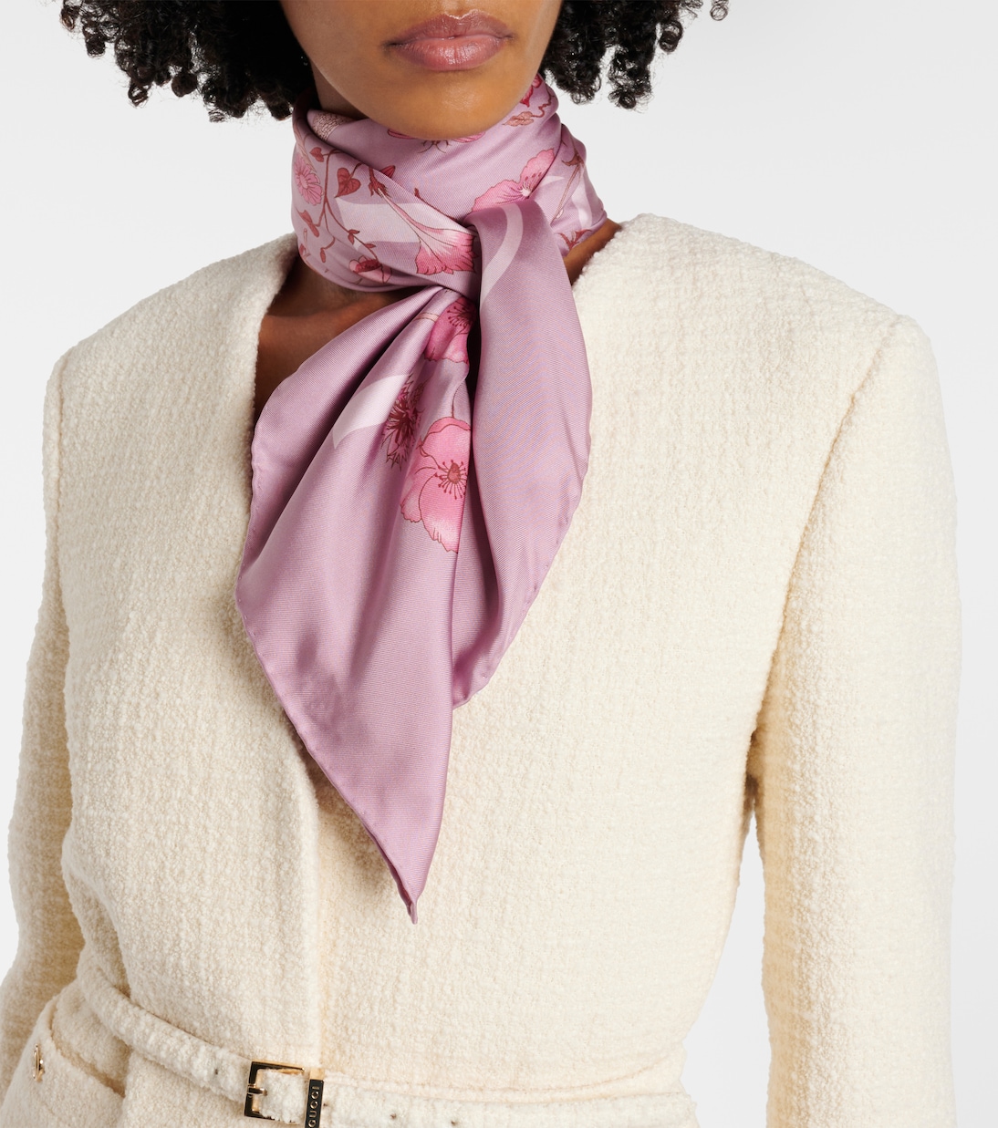 GG Shadow silk scarf in pink - Gucci | Mytheresa