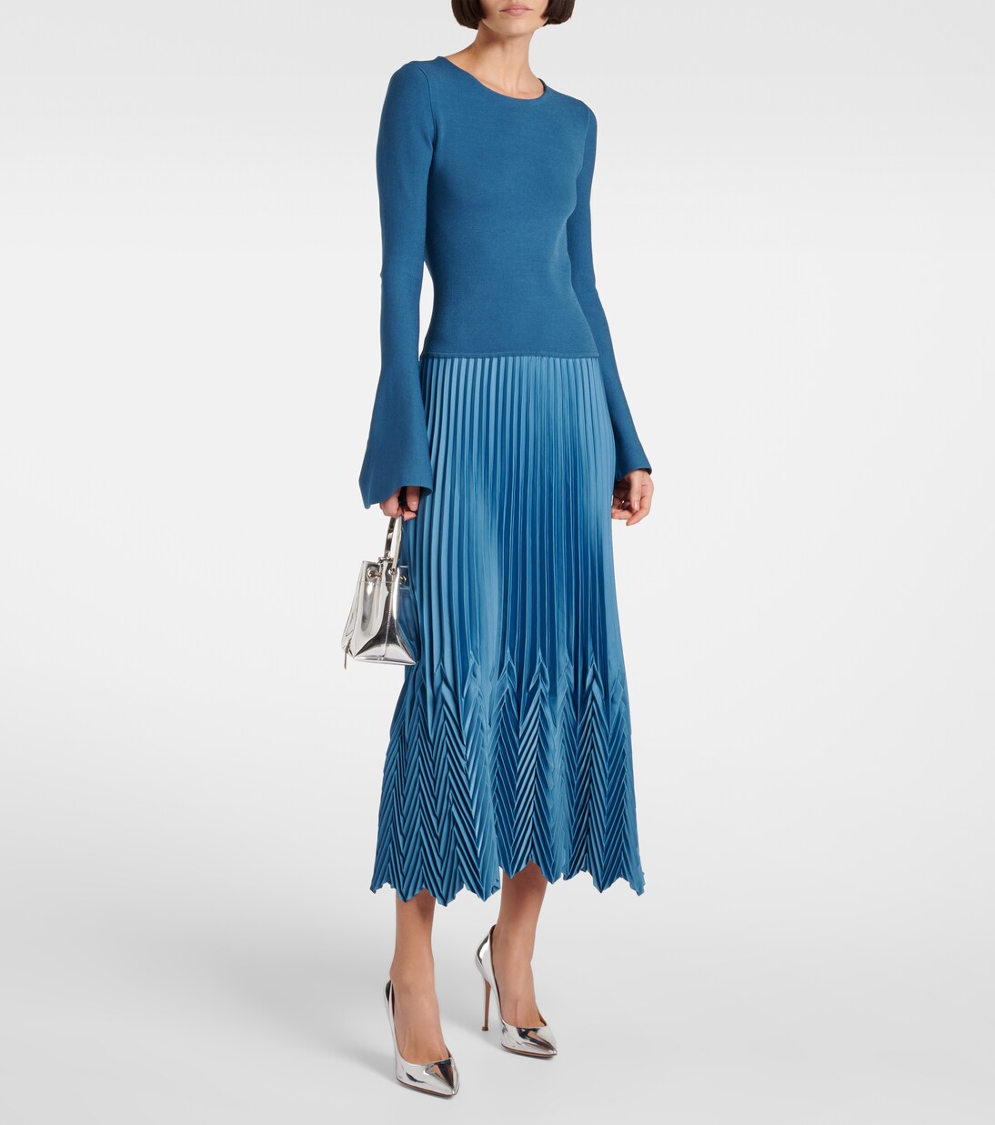 Damoni pleated midi dress in blue - Simkhai | Mytheresa