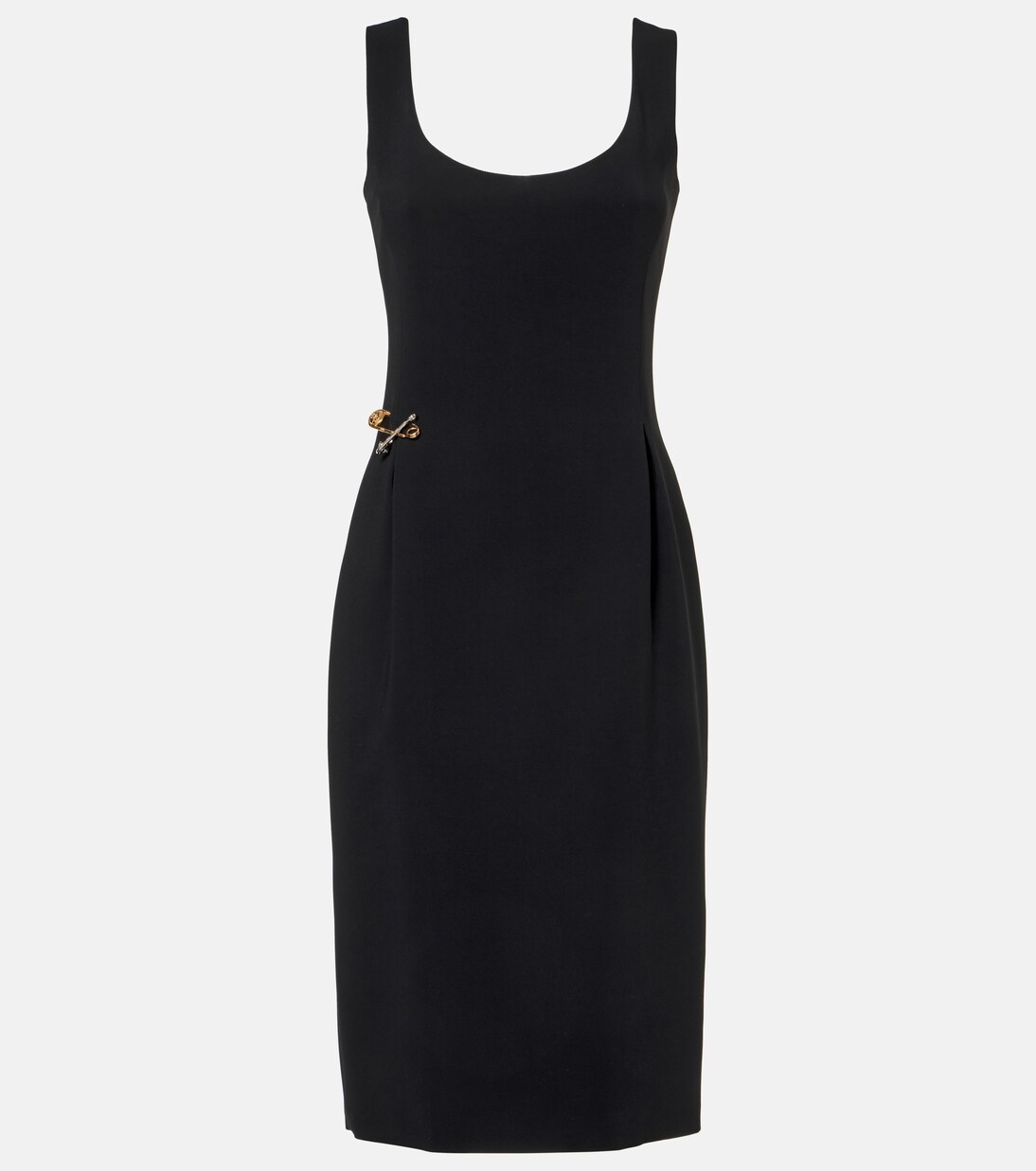 Safety Pin Cady Midi Dress In Black Versace Mytheresa