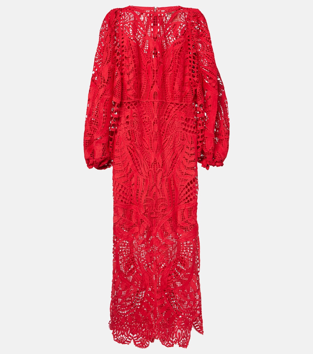 Nature guipure lace maxi dress in red - Farm Rio | Mytheresa