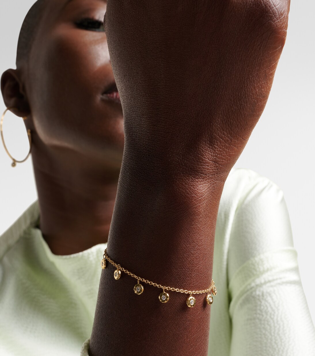 Nesting Gem 18kt gold bracelet with diamonds in gold - Octavia ...