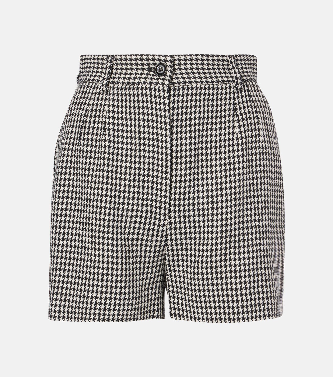 Houndstooth high-rise wool-blend shorts in black - Dolce Gabbana ...