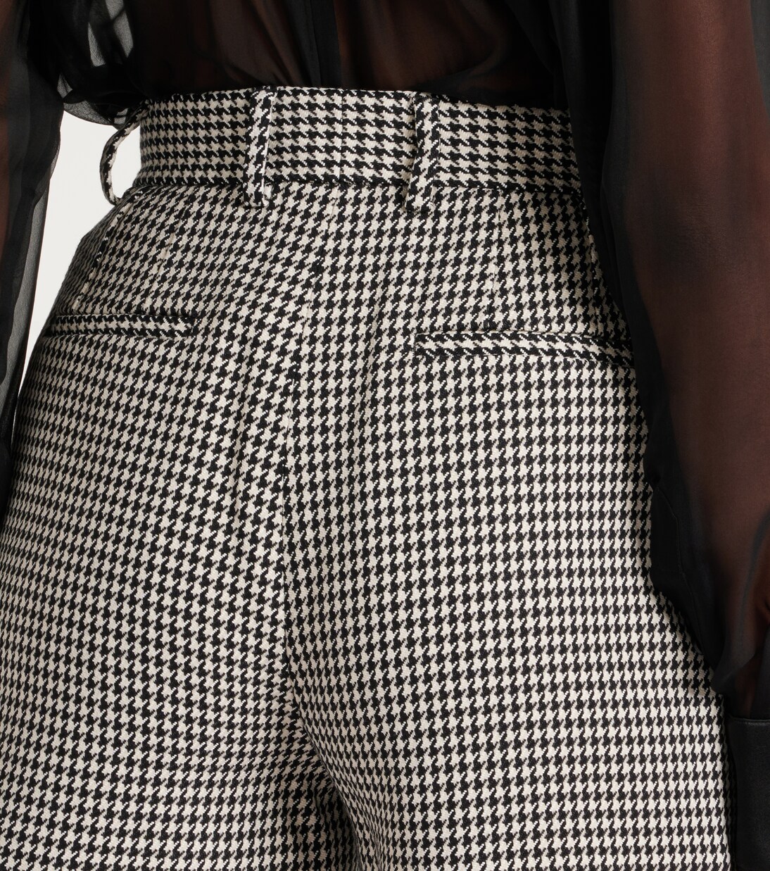 Houndstooth high-rise wool-blend shorts in black - Dolce Gabbana ...