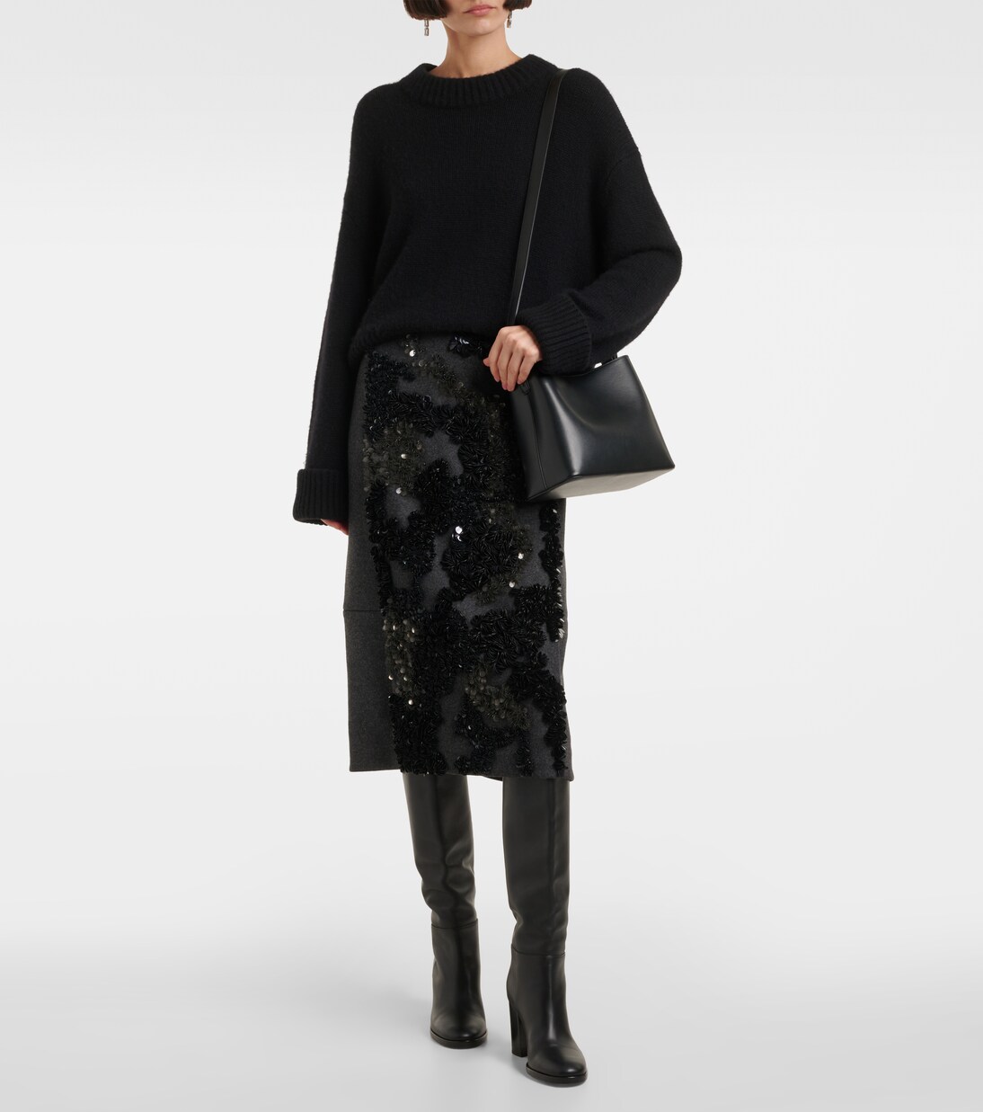 Sac Mini leather tote bag in black - Aesther Ekme | Mytheresa