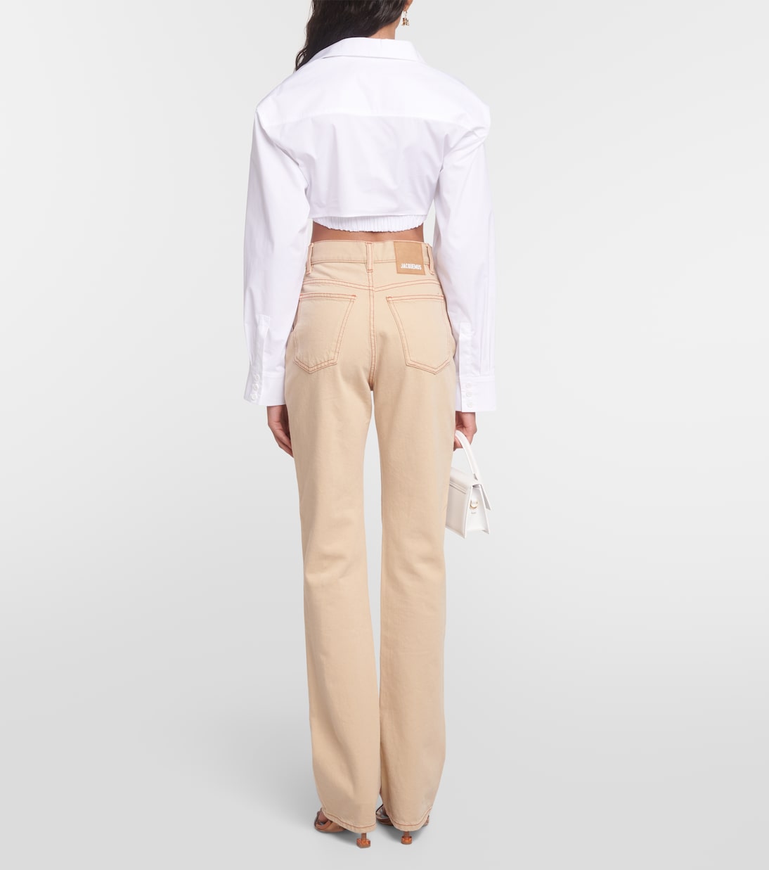 La Chemise Bahia cotton-blend cropped top in white - Jacquemus | Mytheresa