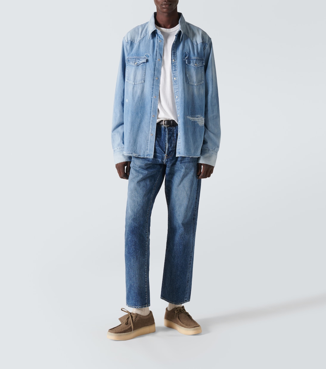 Jumbo cotton and silk T-shirt in white - Visvim | Mytheresa