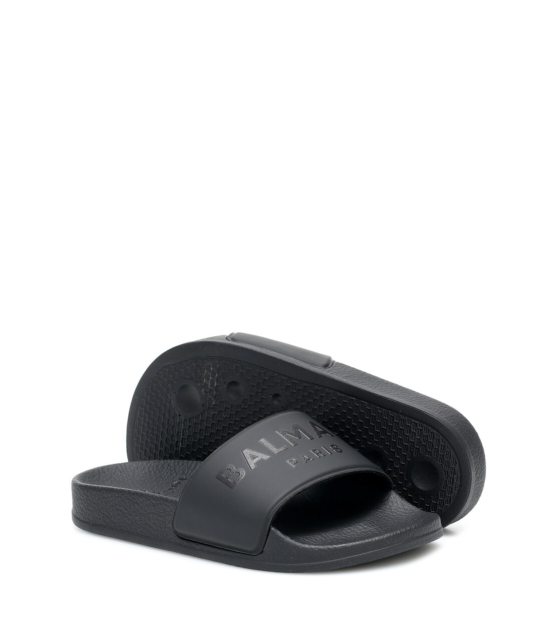 Logo rubber slides in black - Balmain Kids | Mytheresa