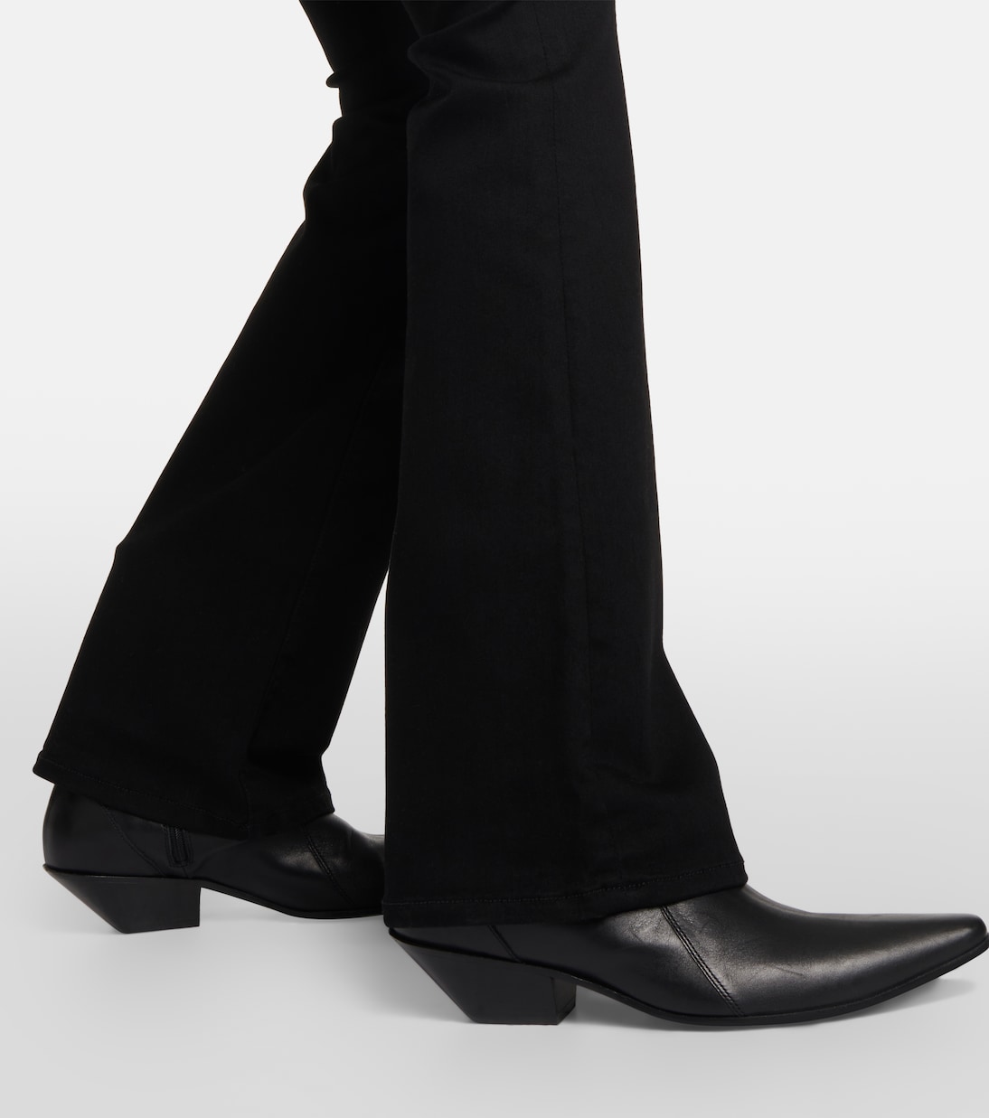 Low Rise Flared Jeans In Black Ag Jeans Mytheresa