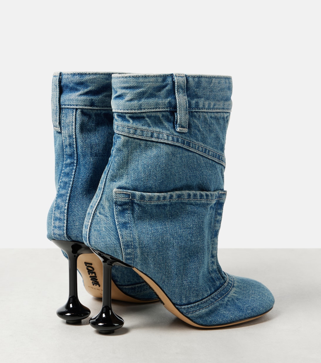 Toy Panta 90 denim ankle boots in blue - Loewe | Mytheresa