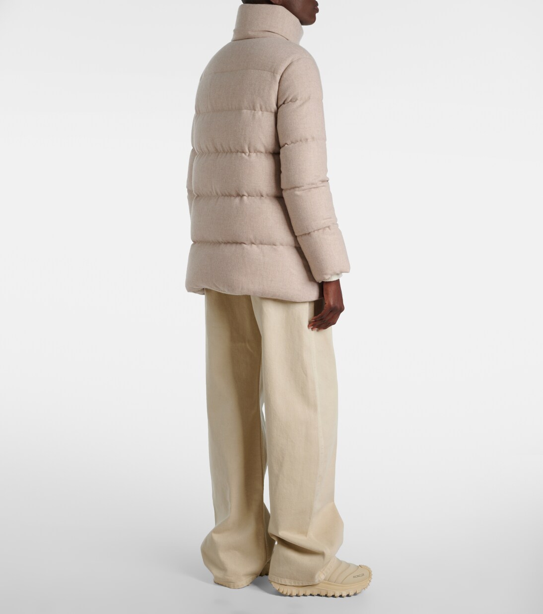 Bonaguil wool and cashmere down jacket in beige - Moncler | Mytheresa
