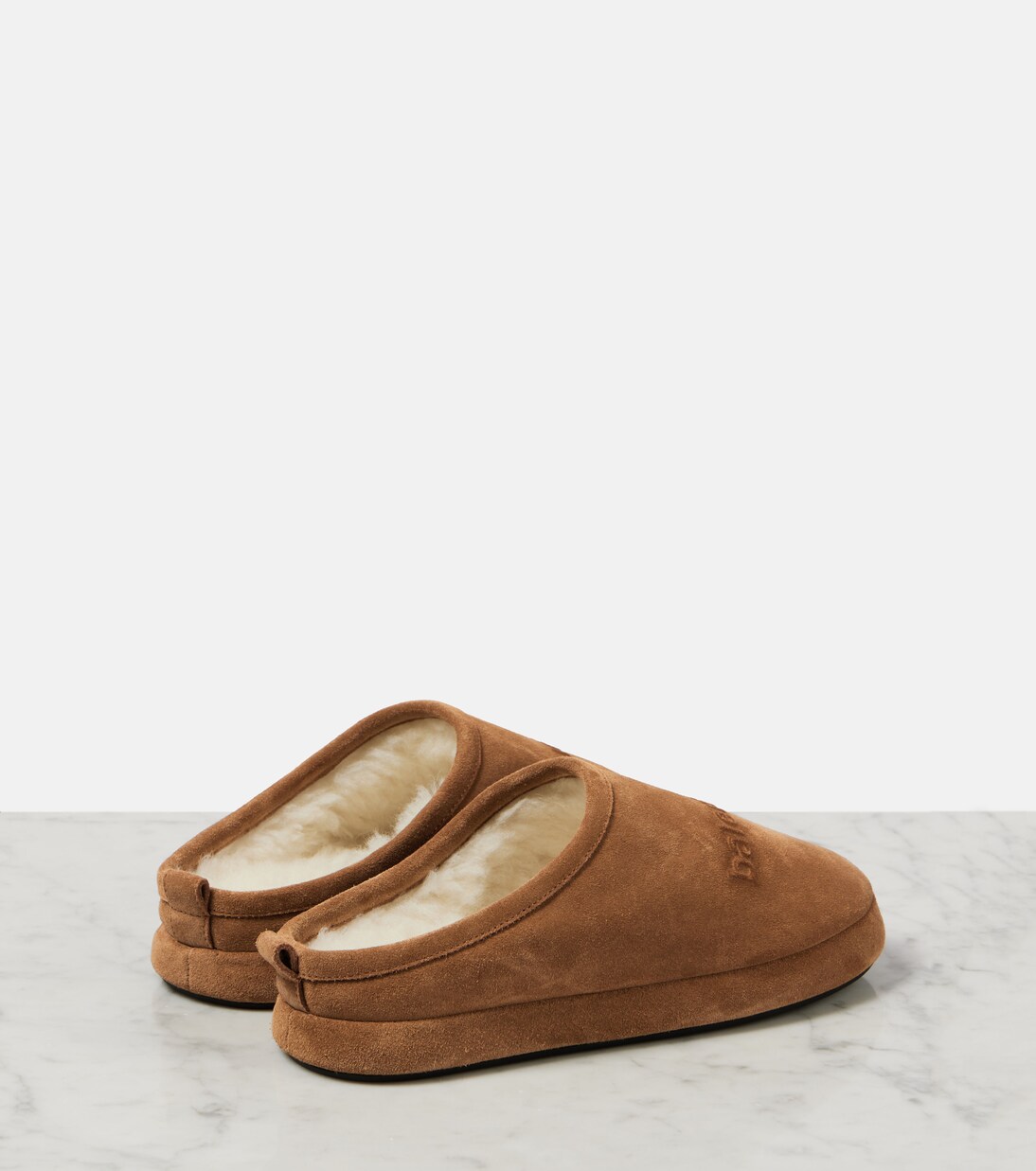 Alaska suede slippers in brown - Balenciaga | Mytheresa