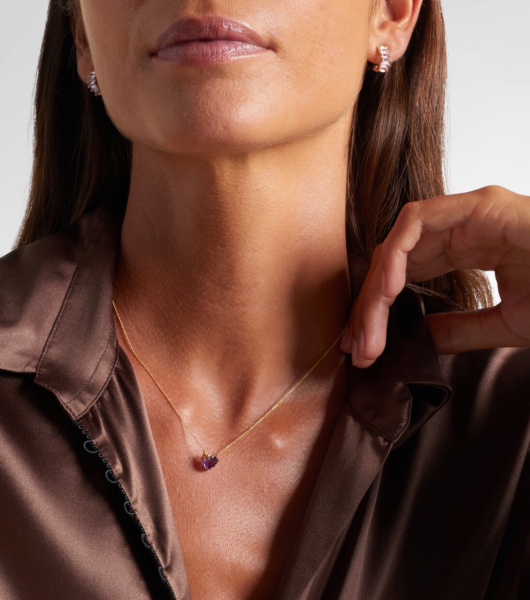 Honor's Lilac Heart 14kt gold necklace with amethyst in purple ...