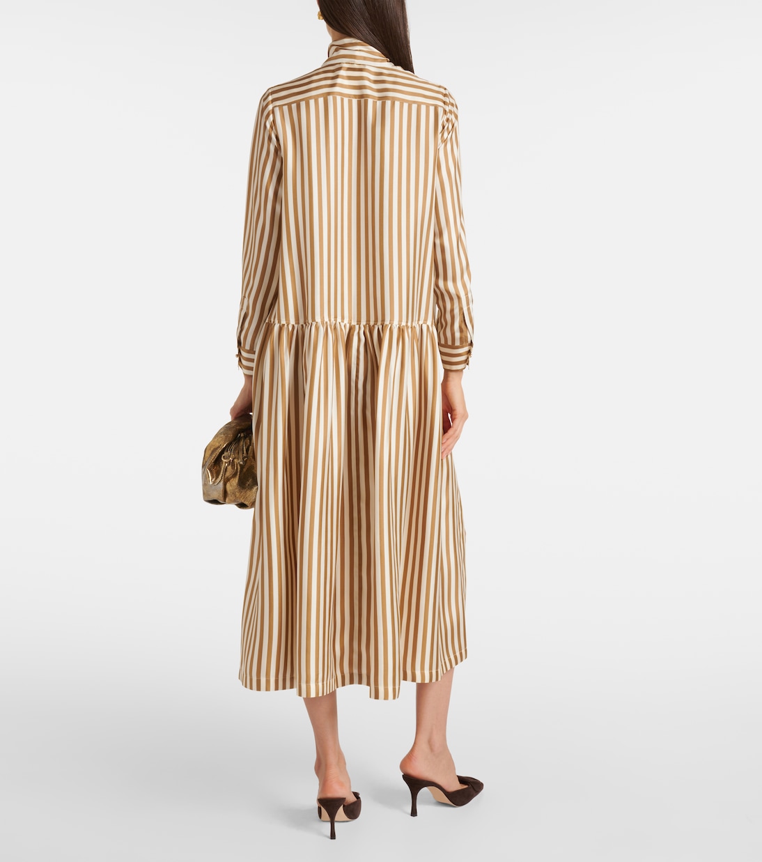 Faesite striped silk twill maxi dress in multicoloured - Max Mara ...