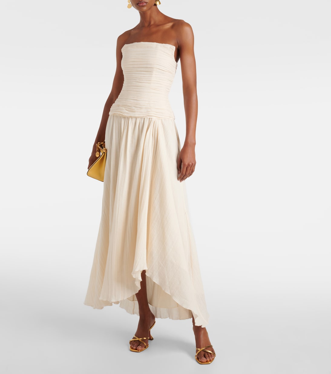 Hightide cotton-blend maxi dress in white - Staud | Mytheresa