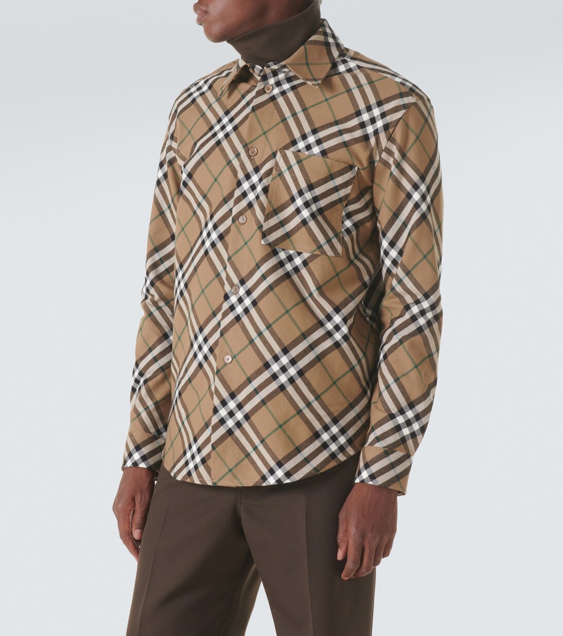 Burberry Check cotton shirt in beige - Burberry | Mytheresa