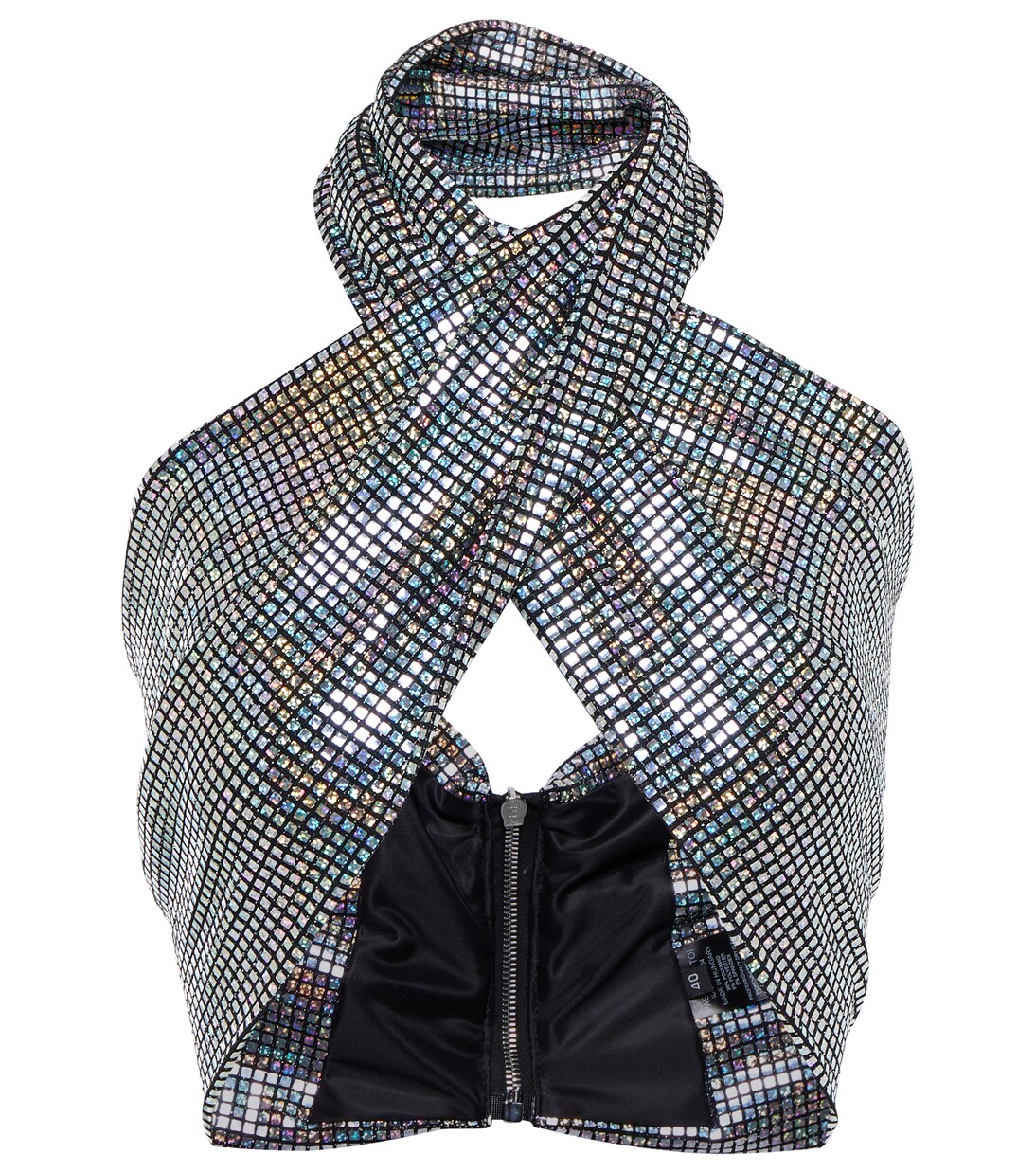 Iridescent halterneck crop top in metallic - Dodo Bar Or | Mytheresa