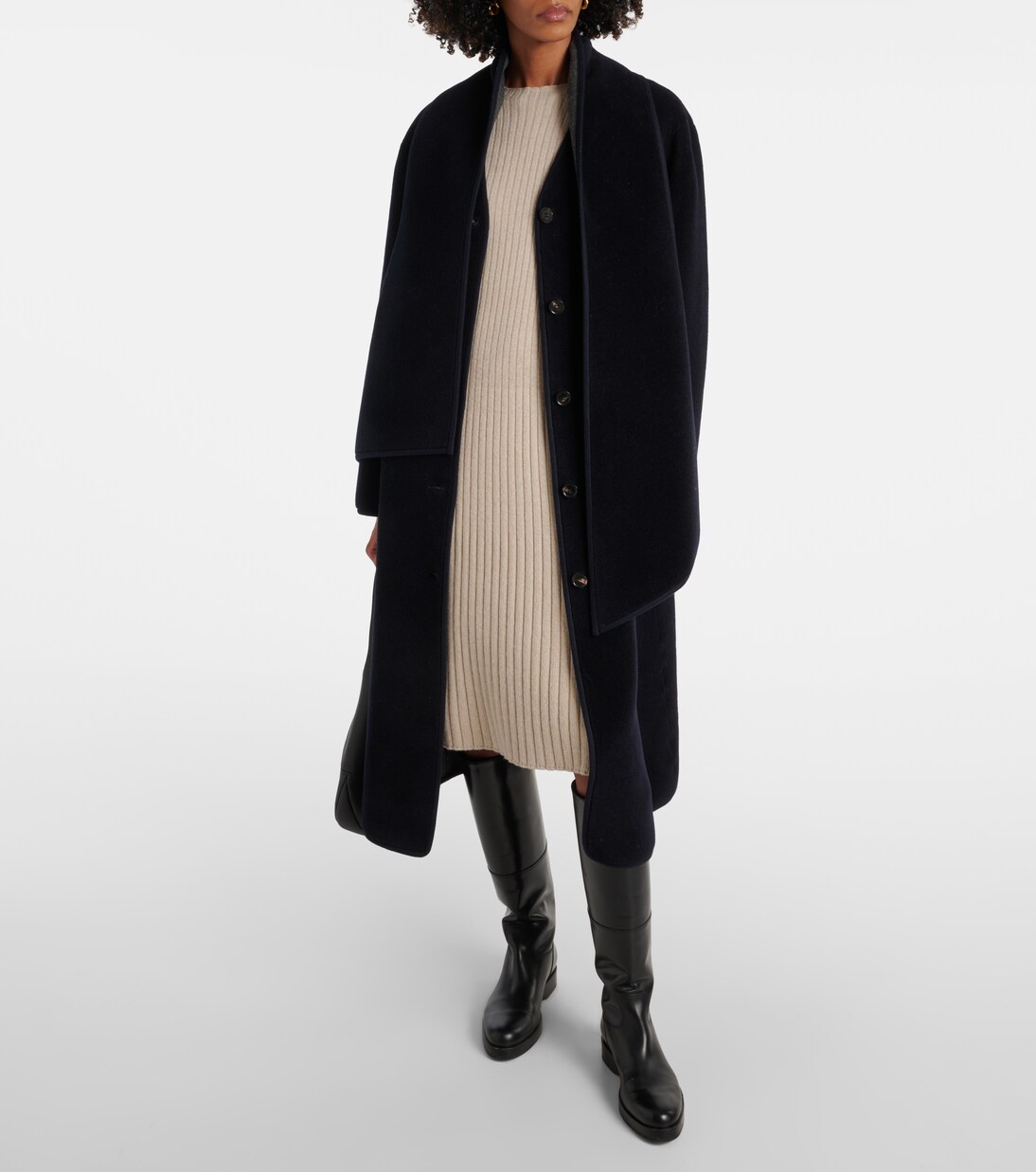 Cervatto ribbed-knit cashmere midi dress in beige - Loro Piana | Mytheresa