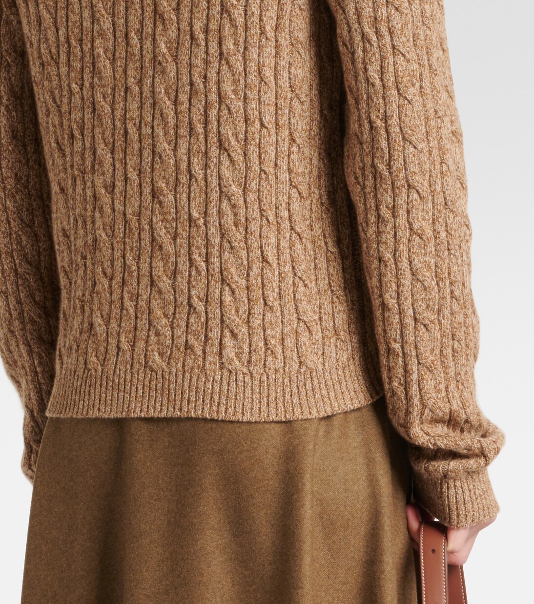 Cable-knit cashmere cardigan in brown - Loro Piana | Mytheresa