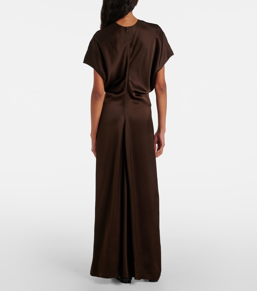 Slouch draped maxi dress in brown - Toteme | Mytheresa