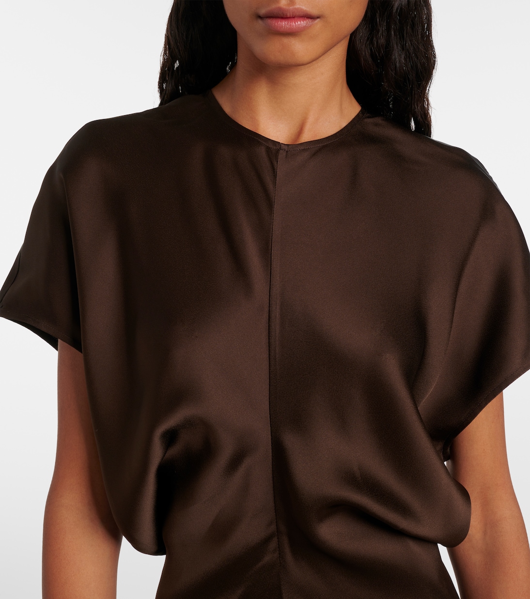 Slouch draped maxi dress in brown - Toteme | Mytheresa