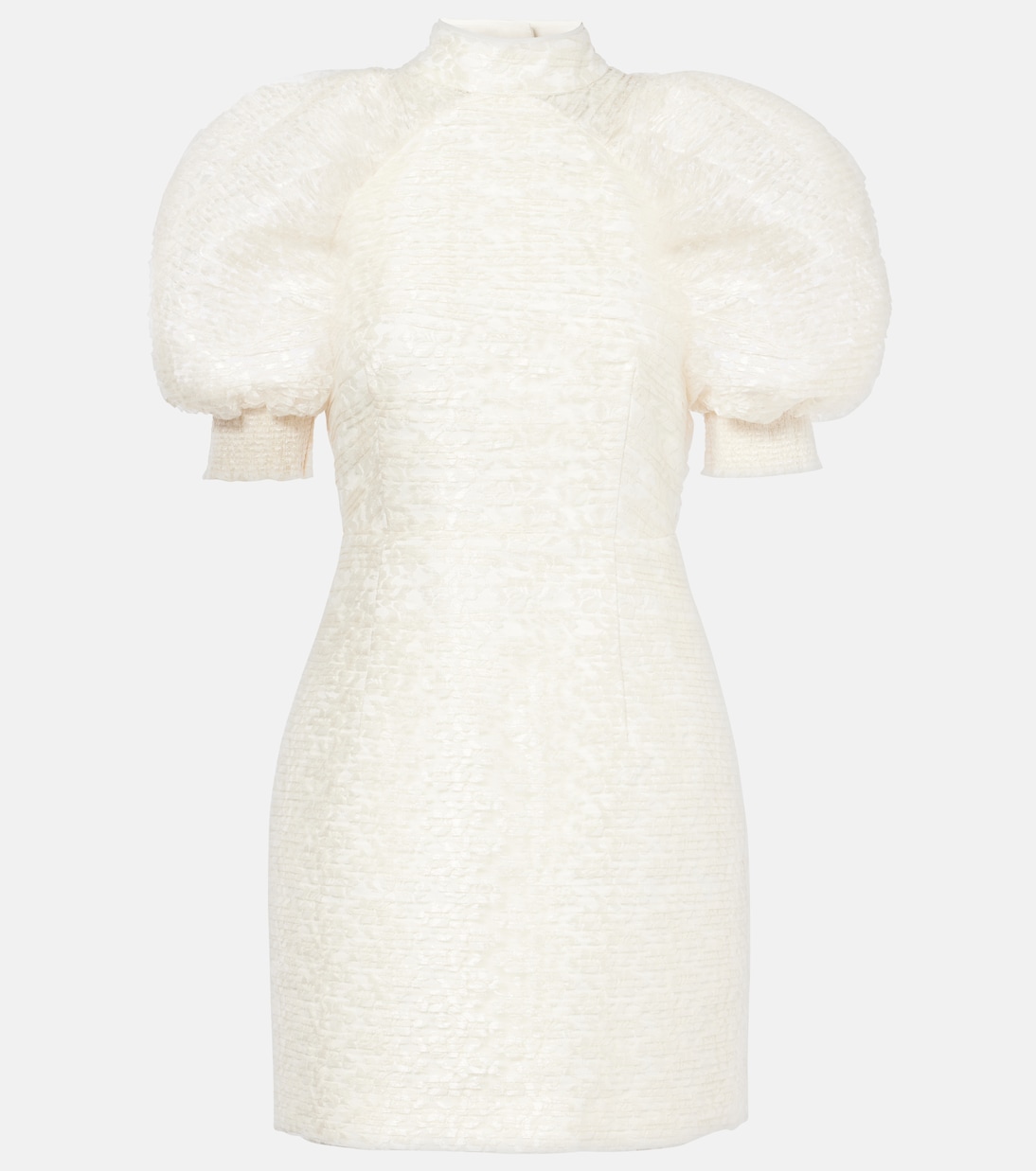 Bridal pleated lace minidress in white - Rotate | Mytheresa
