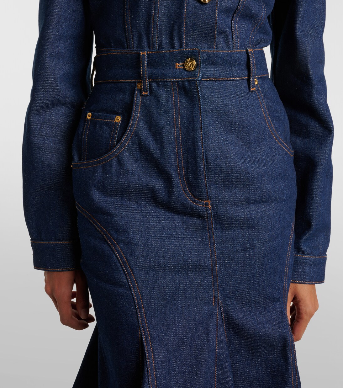 Denim midi skirt in blue - Nina Ricci | Mytheresa