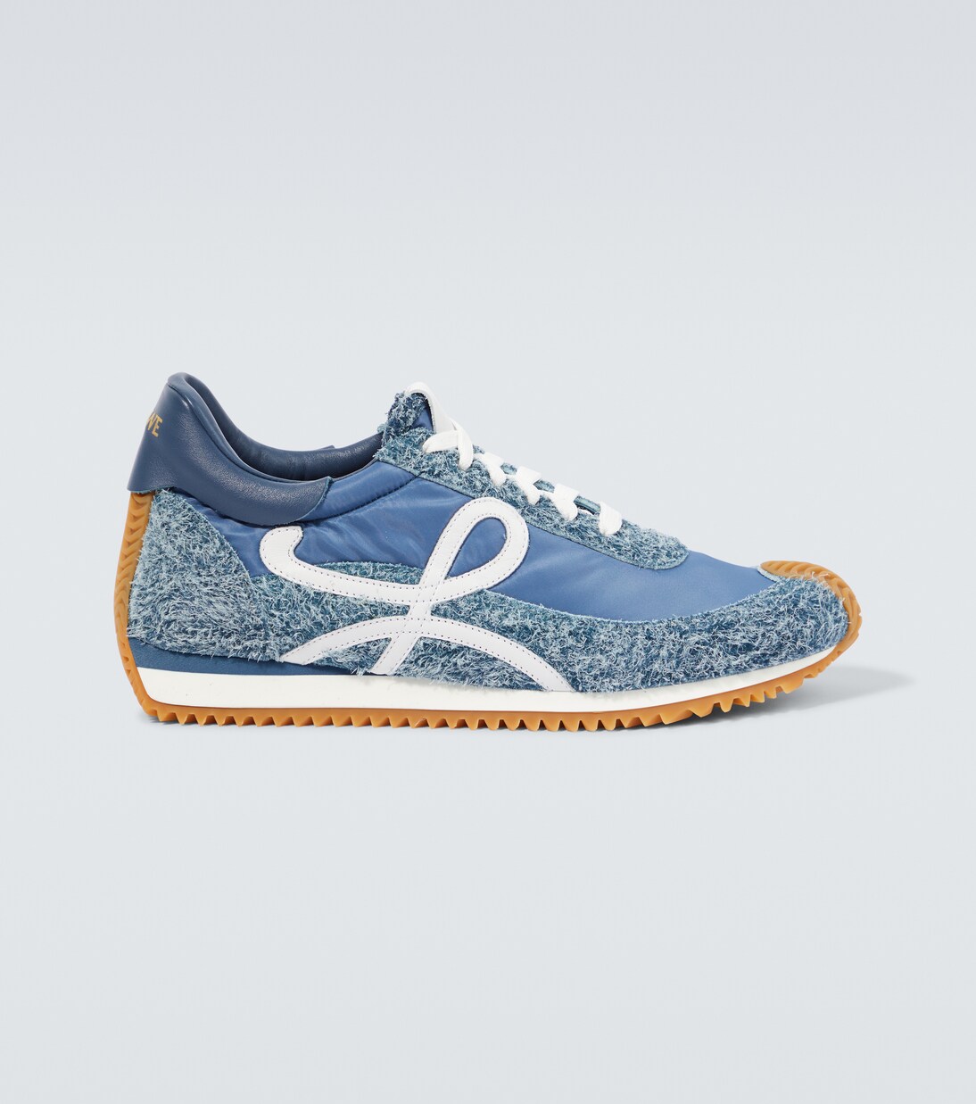 Flow Runner leather-trimmed sneakers in blue - Loewe | Mytheresa