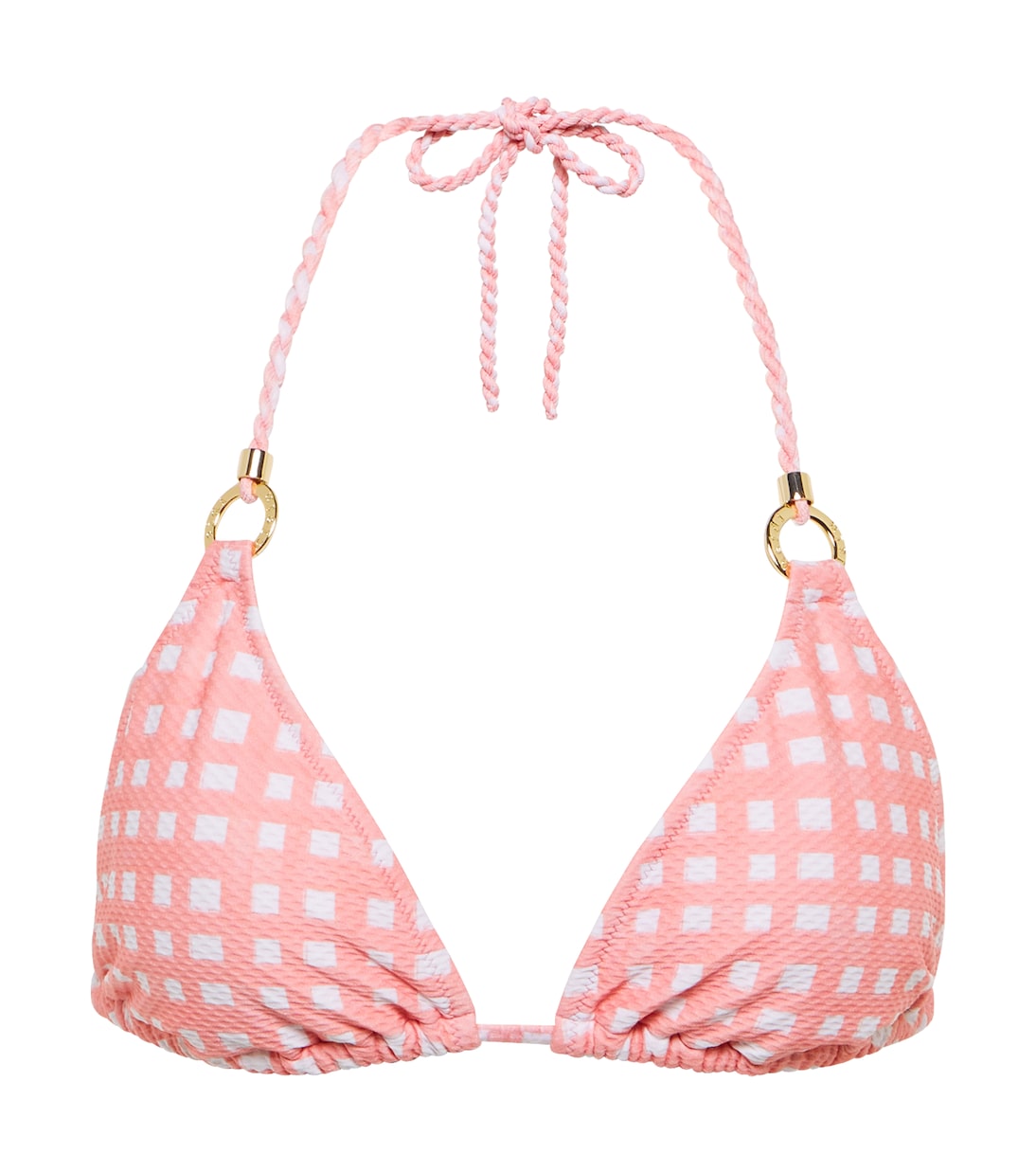 Zanzibar checked bikini top in pink - Heidi Klein | Mytheresa