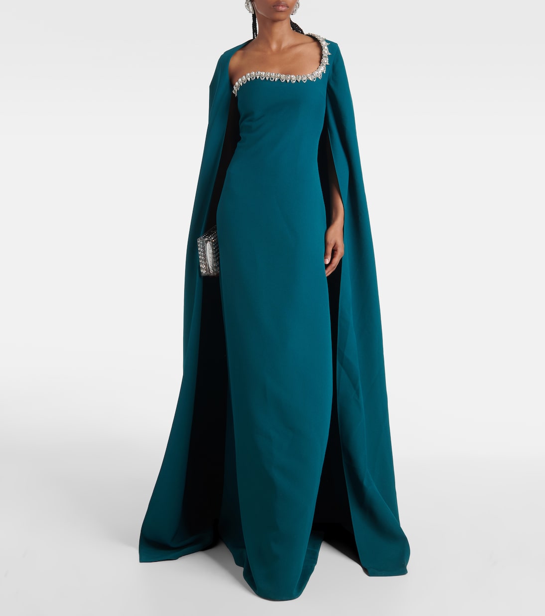 Mattia crystal-embellished gown in green - Safiyaa | Mytheresa
