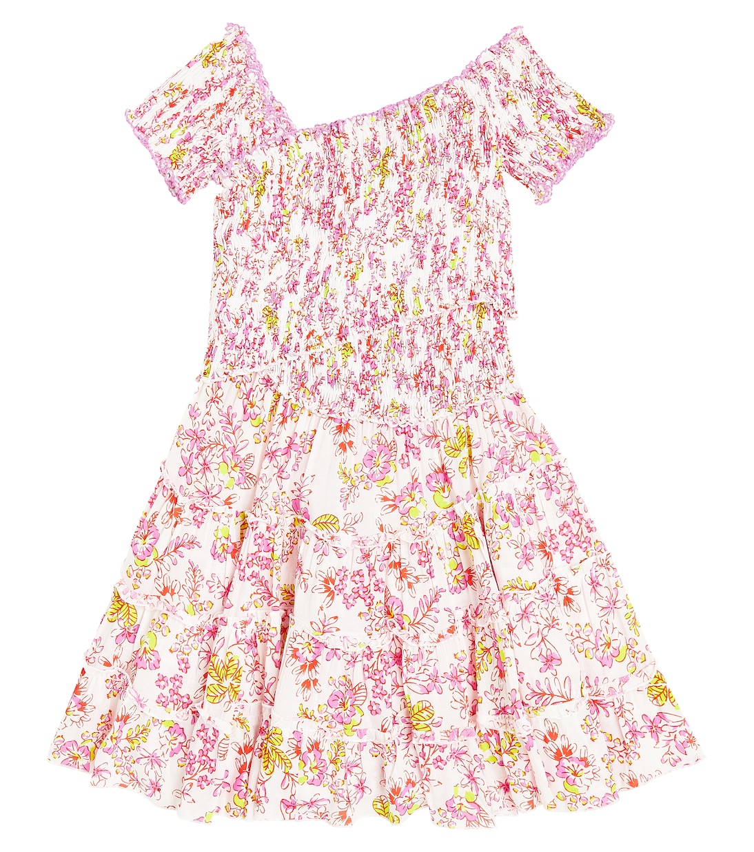 Soledad floral tiered dress in pink - Poupette St Barth Kids | Mytheresa