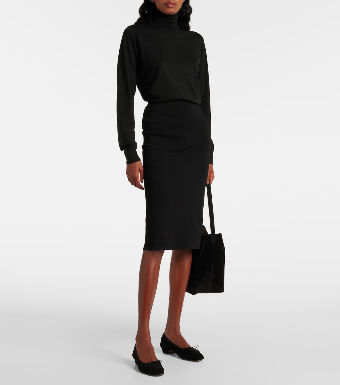 Awar suede ballet flats in black - The Row | Mytheresa