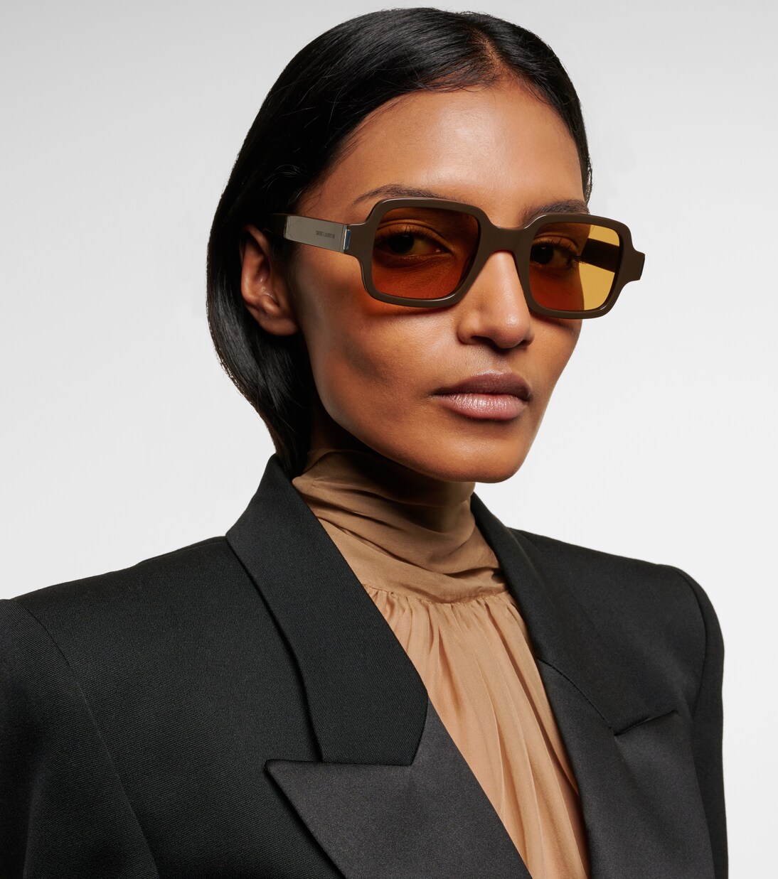 SL 720 square sunglasses in brown - Saint Laurent | Mytheresa