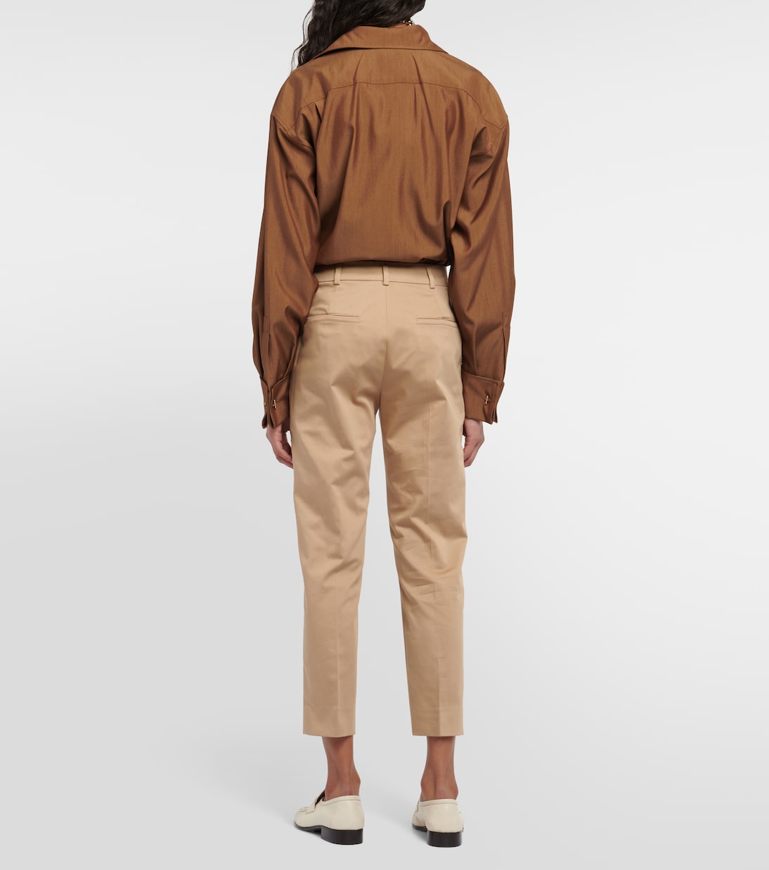 Lince slim cotton pants in brown - Max Mara | Mytheresa