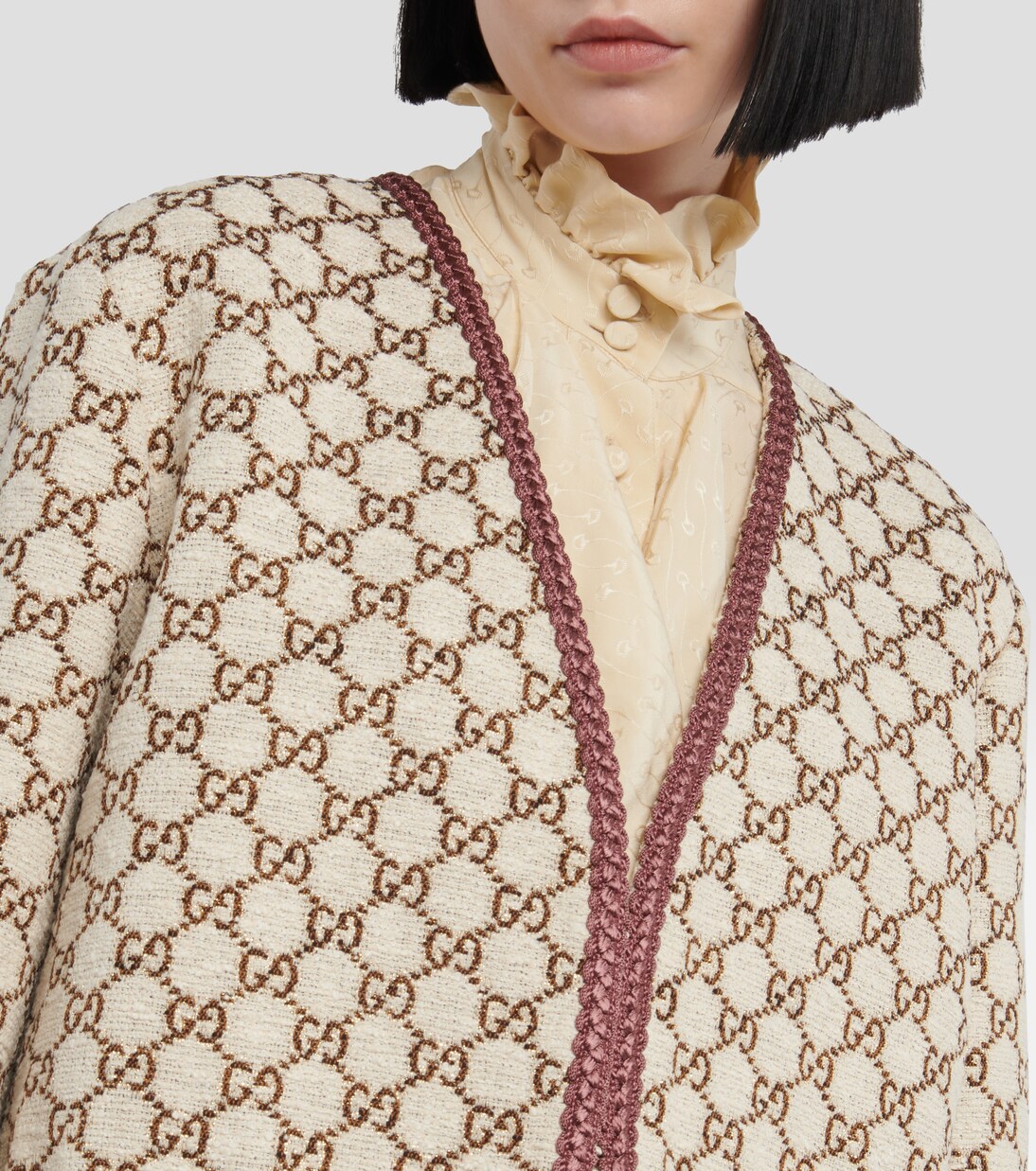 GG jacquard tweed jacket in beige - Gucci | Mytheresa