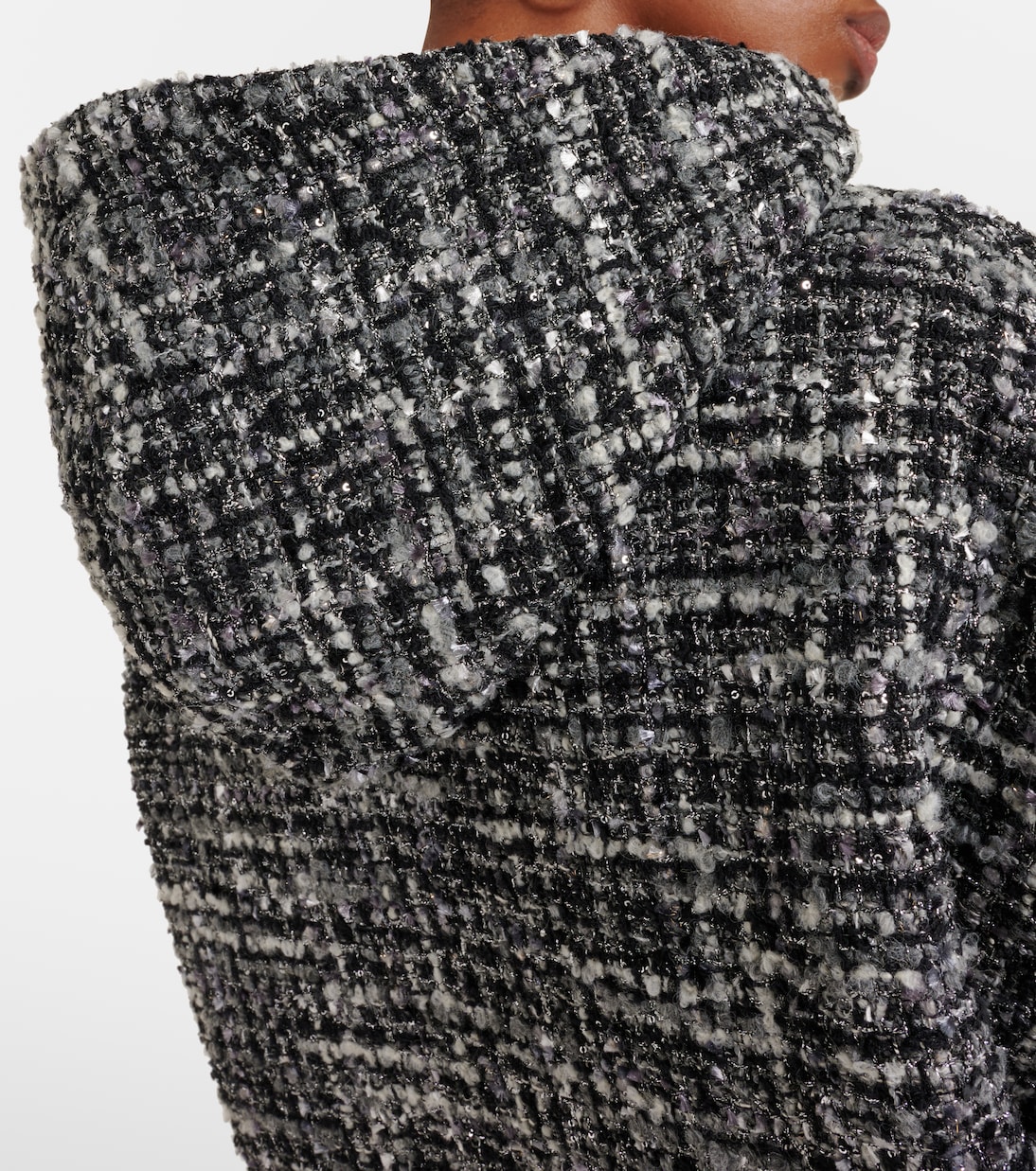 Mossi mélange tweed jacket in grey - Valentino | Mytheresa