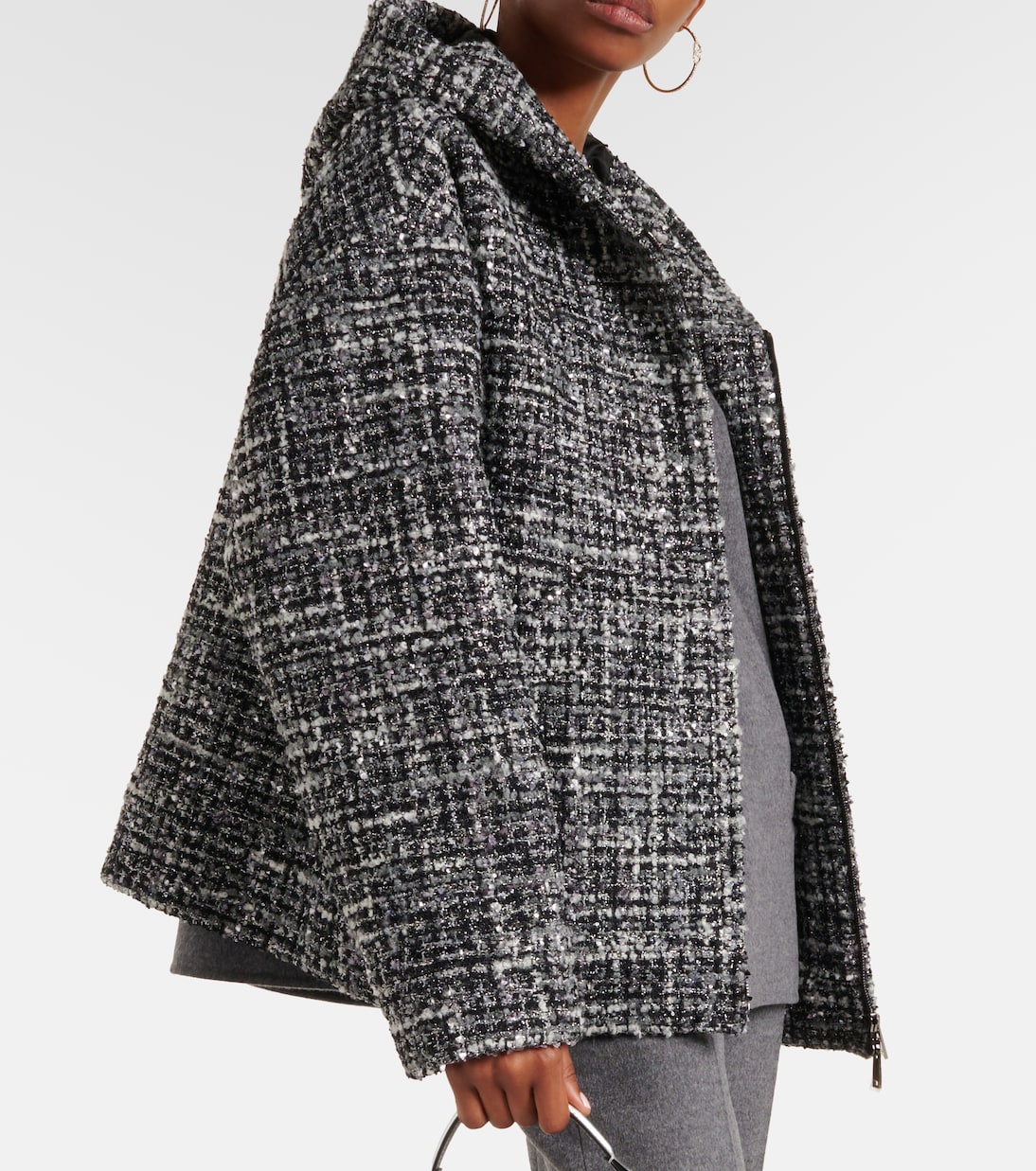 Mossi mélange tweed jacket in grey - Valentino | Mytheresa