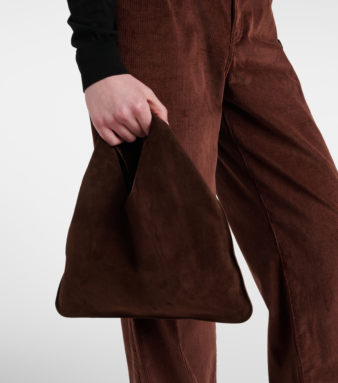 Bindle Small suede tote bag in brown - The Row | Mytheresa