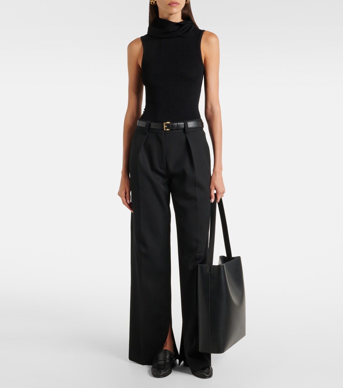 Sac Large leather tote bag in black - Aesther Ekme | Mytheresa